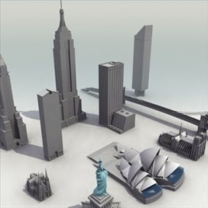 Landmarks Volume 01 3DModel Collection 3D Model - FlatPyramid