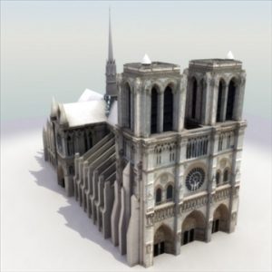 Notre Dame de Paris Cathedral 3D Model - FlatPyramid