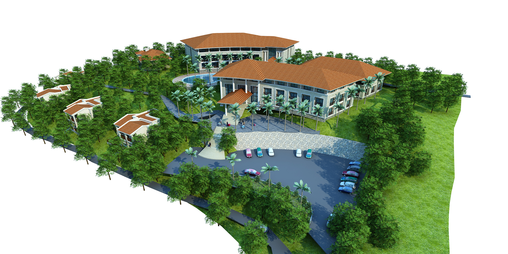 3d model moutain resort hotel 3D Model - FlatPyramid