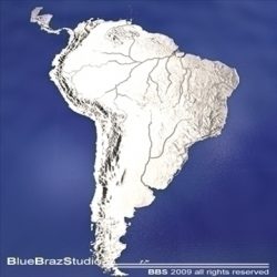 South America 3D Model - FlatPyramid