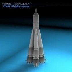 Sputnik rocket R-7 Semyorka 3D Model - FlatPyramid