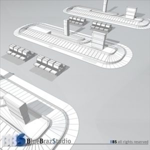 Airport baggage carousel 3D Model - FlatPyramid