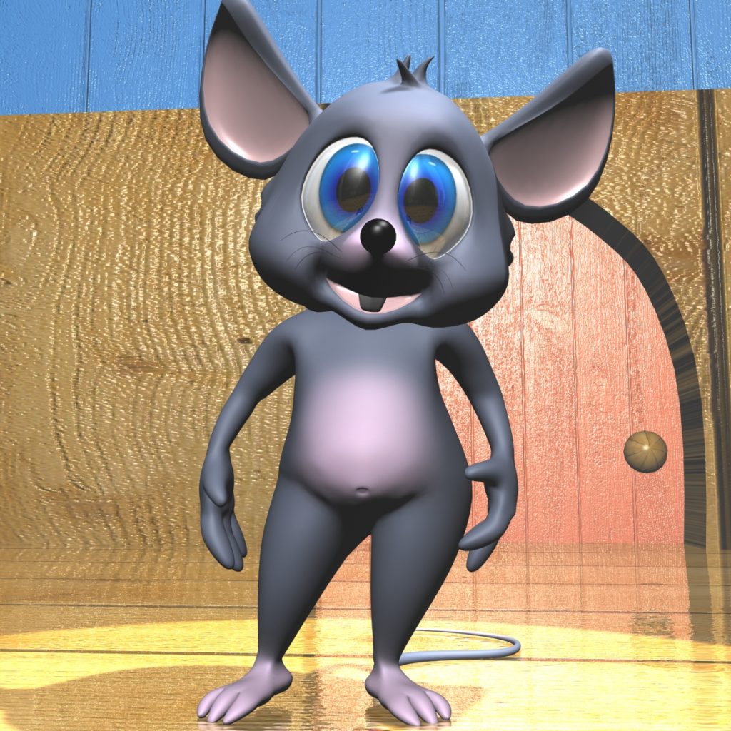 Cartoon Mouse Rigged 3D Model - FlatPyramid