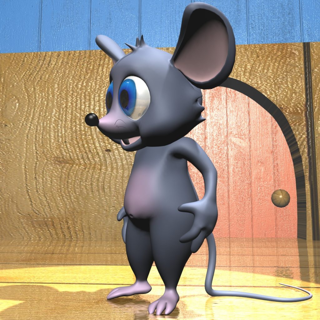 Cartoon Mouse Rigged 3D Model - FlatPyramid