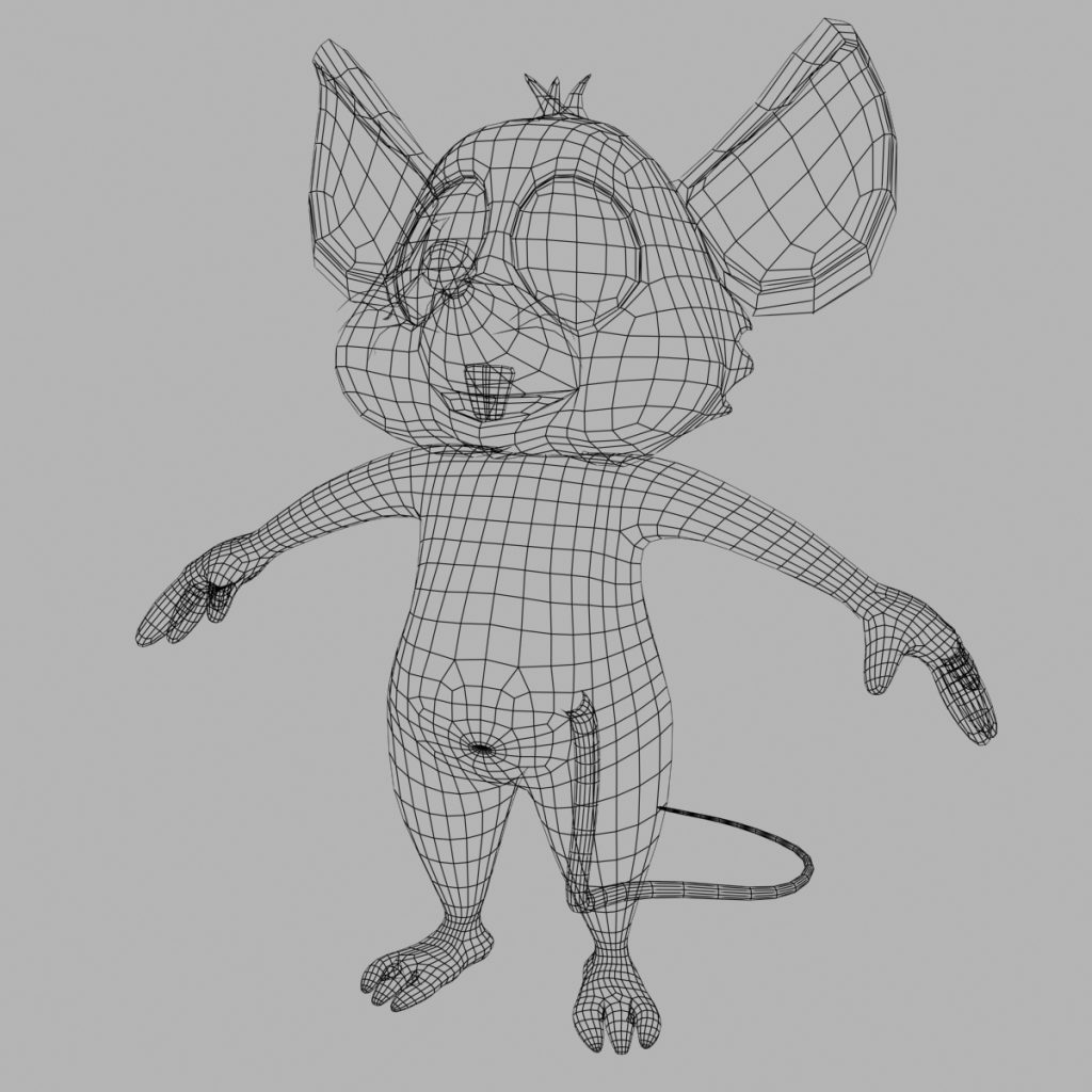 Cartoon Mouse Rigged 3D Model - FlatPyramid