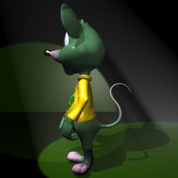 Green Mouse RIGGED 3D Model - FlatPyramid