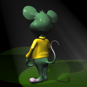 Green Mouse RIGGED 3D Model - FlatPyramid