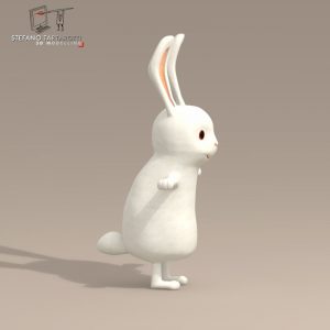 Rabbit cartoon character 3D Model - FlatPyramid