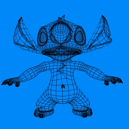 Stitch RIGGED 3D Model - FlatPyramid