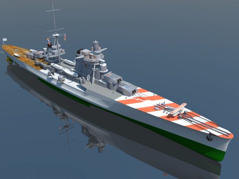 Italian cruiser Pola 3D Model - FlatPyramid