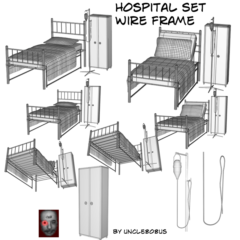 Hospital Set 3D Model - FlatPyramid