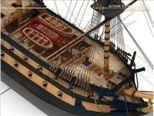 HMS Leopard Sailing Vessel 3D Model - FlatPyramid