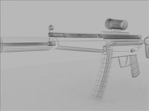 Mp5 sub machine gun untextured 3D Model - FlatPyramid