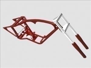 Motorcycle Chopper Frame 3D Model - FlatPyramid