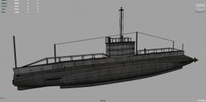 AE2 Australia Submarine 3D Model - FlatPyramid