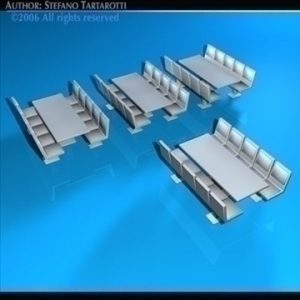 Cafeteria tables 3D Model - FlatPyramid