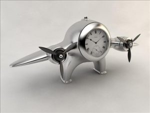 Clock airplane 3D Model - FlatPyramid