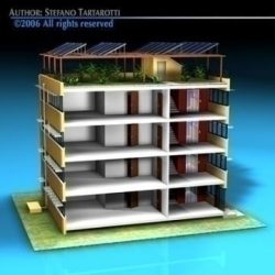 Ecological building cutaway 3D Model - FlatPyramid