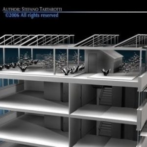 Ecological building cutaway 3D Model - FlatPyramid