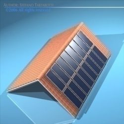Roof with solar panels 3D Model - FlatPyramid