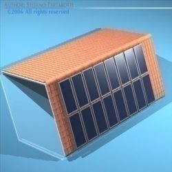 Roof with solar panels 3D Model - FlatPyramid