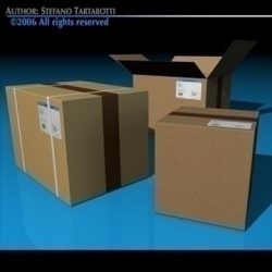 Shipping boxes 3D Model - FlatPyramid