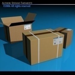 Shipping boxes 3D Model - FlatPyramid