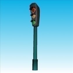 Traffic Lights Column 3D Model - FlatPyramid