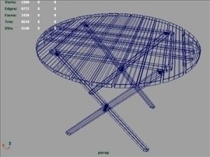 Wooden Circular Table 001 3D Model - FlatPyramid