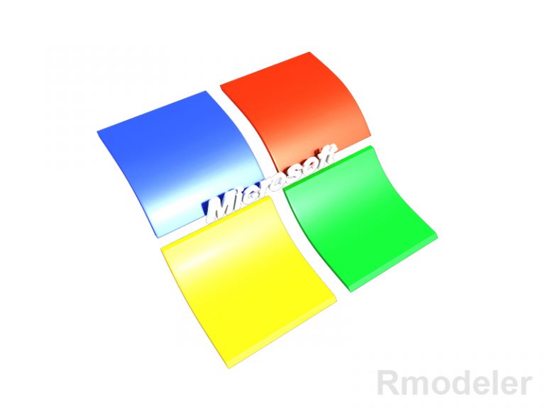 Microsoft 3d Logo 3D Model - FlatPyramid