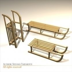 Snow sled 3D Model - FlatPyramid