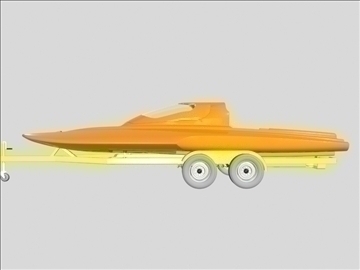 Drag Boat with Trailer 3D Model | FlatPyramid