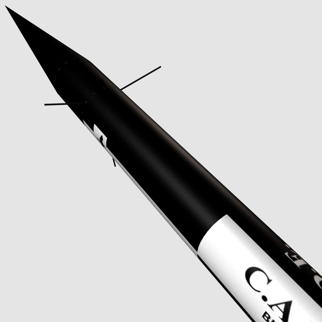 Black Brant II Sounding Rocket 3D Model - FlatPyramid
