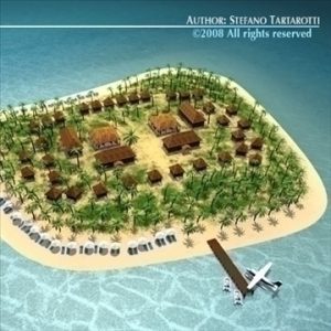 Island resort 3D Model - FlatPyramid