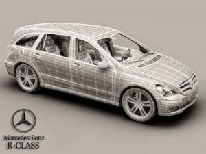 Mercedes R Class 3D Model - FlatPyramid