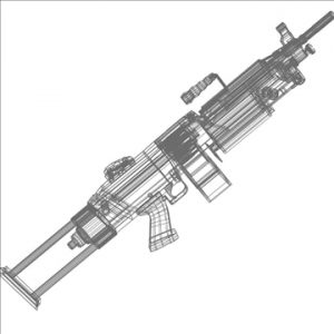 M249 Squad Automatic Weapon (M249 SAW) 3D Model - FlatPyramid