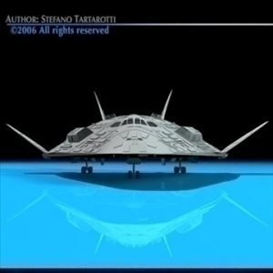 Sci-fi space shuttle 3D Model - FlatPyramid