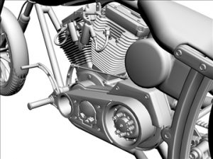 Custom Motorcycle 3D Model - FlatPyramid