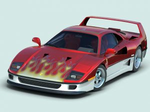 Ferrari F40 3D Model - FlatPyramid