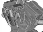 V-Twin Motorcycle Engine 3D Model - FlatPyramid
