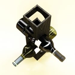 Wine Rack 6 and 2 Wine Bottles 3D Model - FlatPyramid