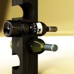 Wine Rack 6 and 2 Wine Bottles 3D Model - FlatPyramid