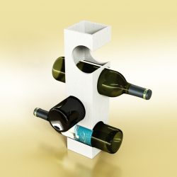 Wine Rack 6 and 2 Wine Bottles 3D Model - FlatPyramid