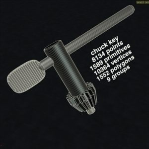 chuck key 3D Model - FlatPyramid