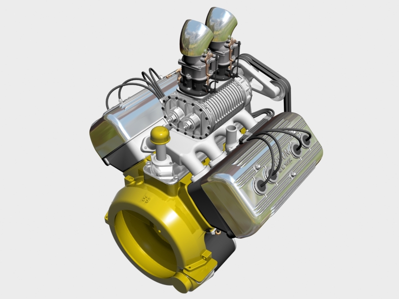 Ardun S.Co.T. Blower V8 Engine 3D Model - FlatPyramid