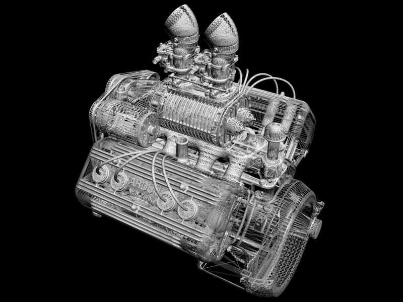 Ardun S.Co.T. Blower V8 Engine 3D Model - FlatPyramid