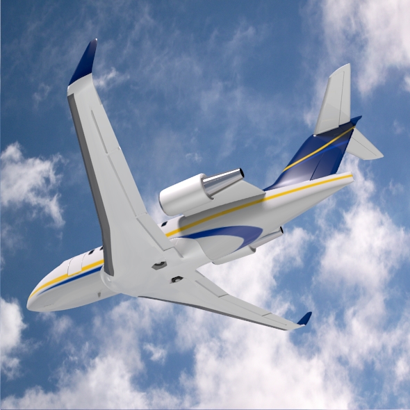 Bombardier Challenger 600 private jet 3D Model - FlatPyramid
