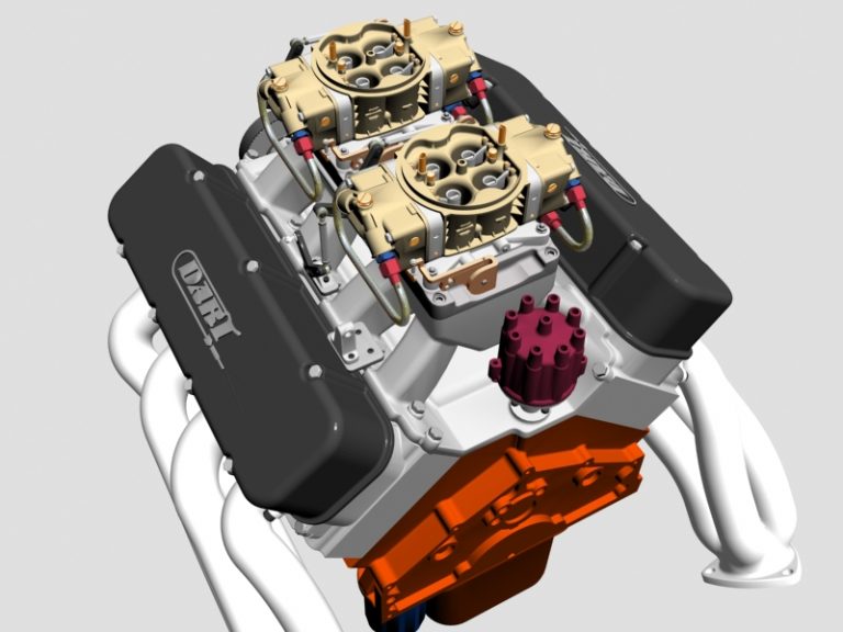 Chevrolet Big Block Tunnel-Ram V8 Engine 3D Model - FlatPyramid