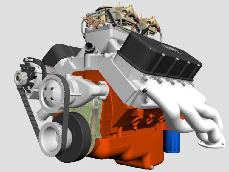 Chevrolet Big Block Tunnel-Ram V8 Engine 3D Model - FlatPyramid