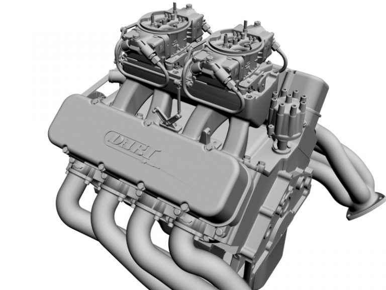 Chevrolet Big Block Tunnel-Ram V8 Engine 3D Model - FlatPyramid